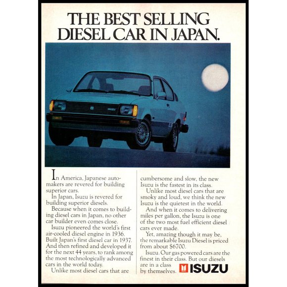 Isuzu | Art | 981 Isuzu Diesel Hatchback Vintage Print Ad Full Moon ...